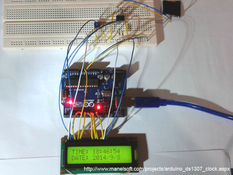 Microcontroller Projects Arduino And Ds1307 Lcd Digital Clock Project